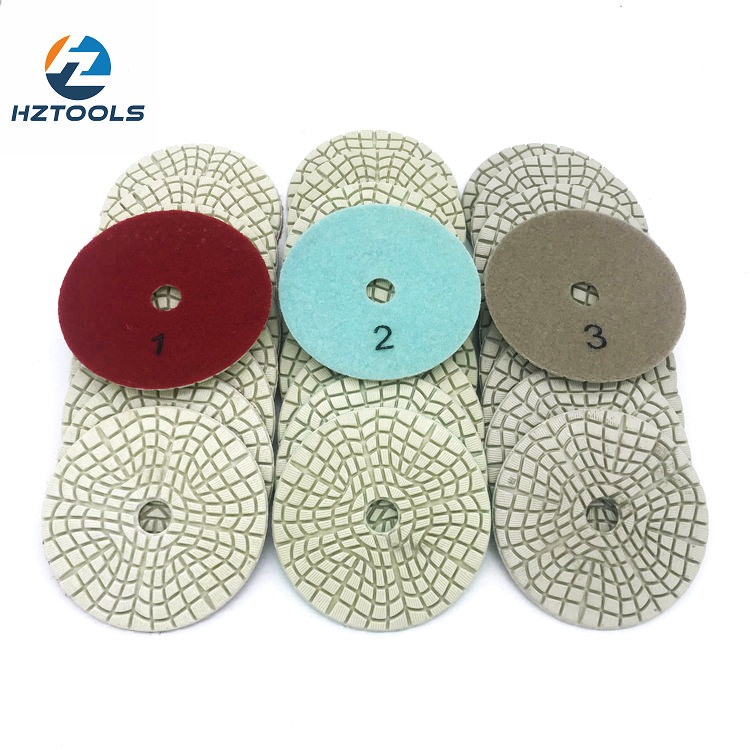 Diamond polishing pads wet and dry use 3 steps